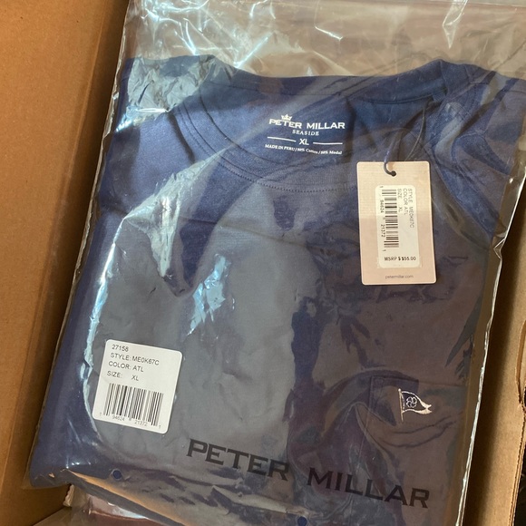 Peter Millar | Shirts | New Blue Tshirt W Pocket Fall 22 Collection ...